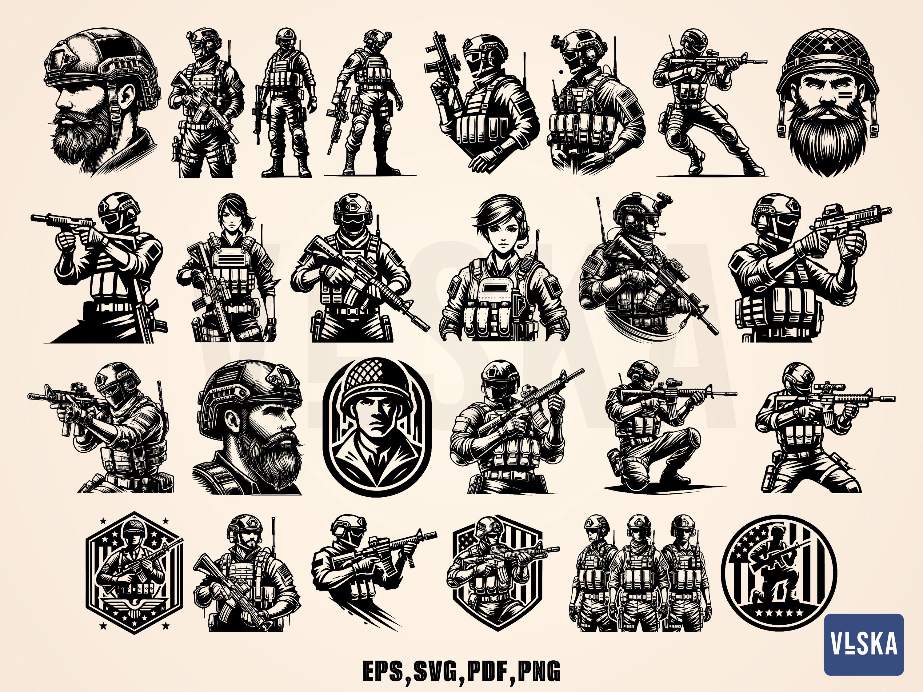 US Soldier SVG PNG Bundle | Military Svg | Us Soldier Vector | American ...