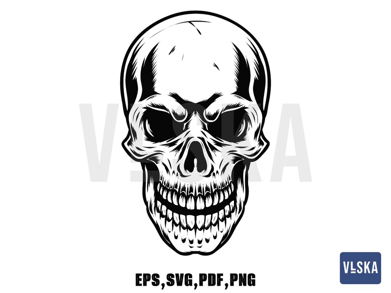 Skull Vector SVG Clipart | Skull Svg | Eps,svg,pdf,png File | Skull ...