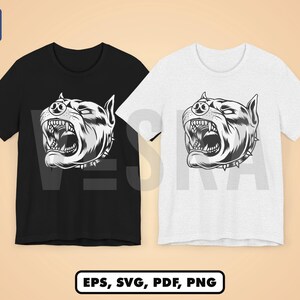 Pitbull Head Vector SVG Design, Pitbull Face Vector, Scary Dog Vector ...