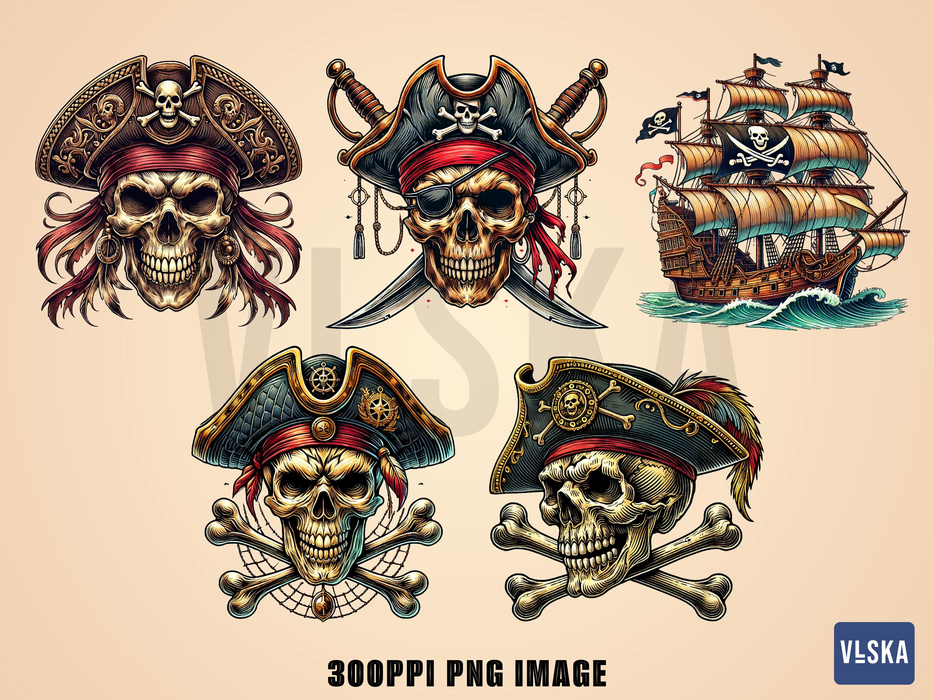 Pirates PNG Illustration Bundle | Pirate Ship Png | Captain Pirates ...