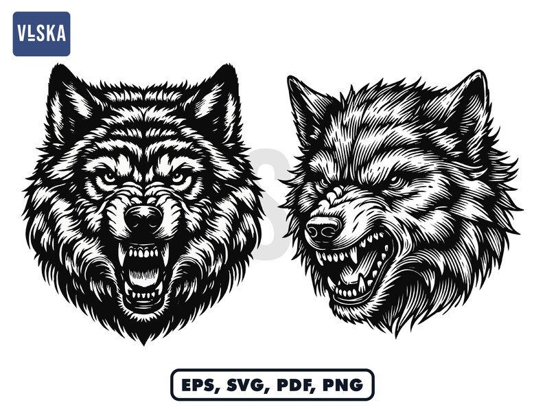 Angry Wolf Head Vector Bundle, Wolf Logo, Wolf Head Svg, Wolf Head Png ...