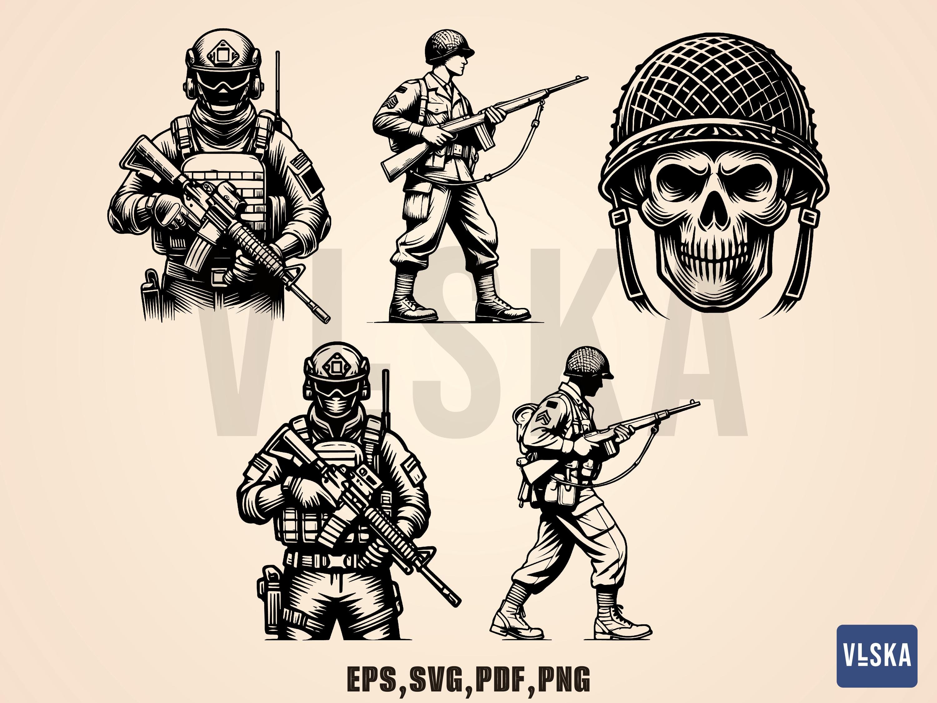 US Soldier SVG Bundle | Military Png | Military Army Clipart, American ...