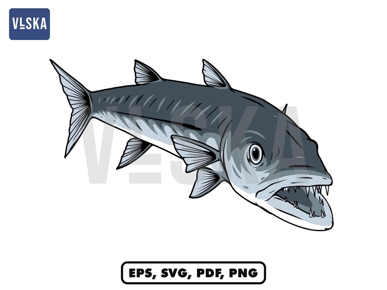 Barracuda Fishing Svg, Fishing Svg, Barracuda Fish Svg, Barracuda ...