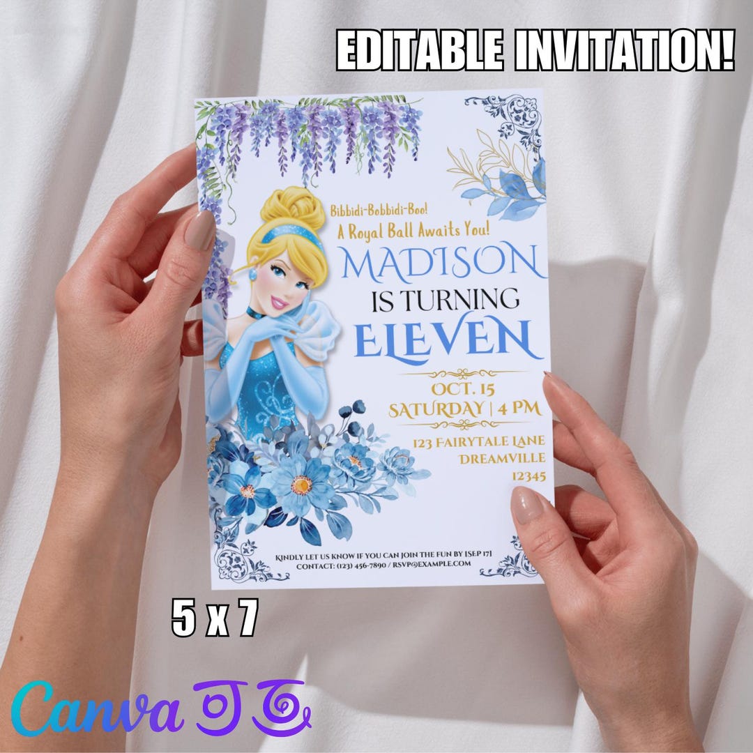 Cinderella Birthday Invitation Royal Ball Invite Princess Party Digital ...