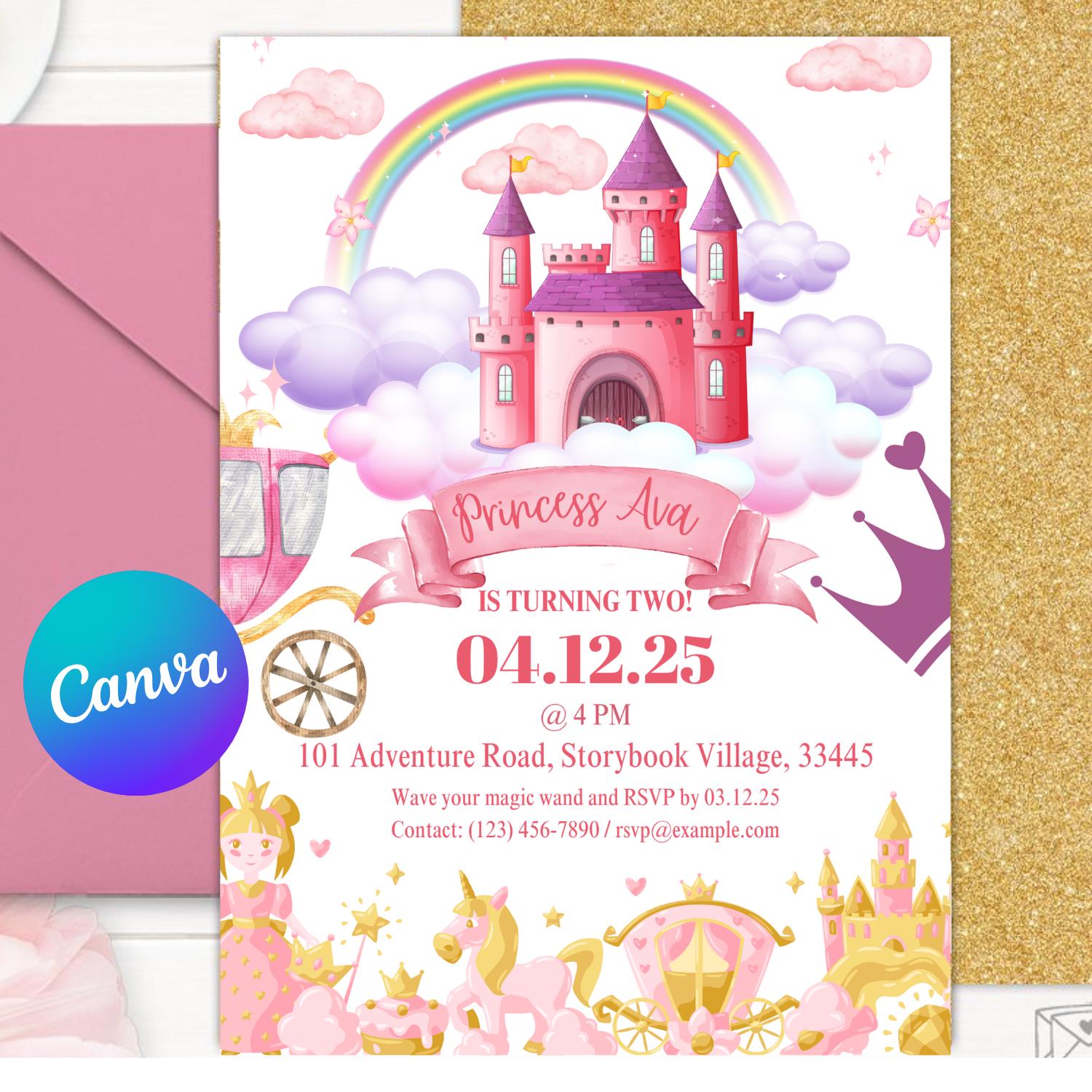 Princess Birthday Invitation: Royal Fairytale Party (editable Digital ...