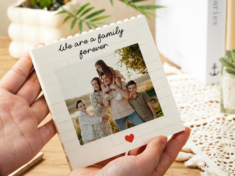 Custom Photo Block Frame – Daddy & Me Building Brick Keepsake for ...