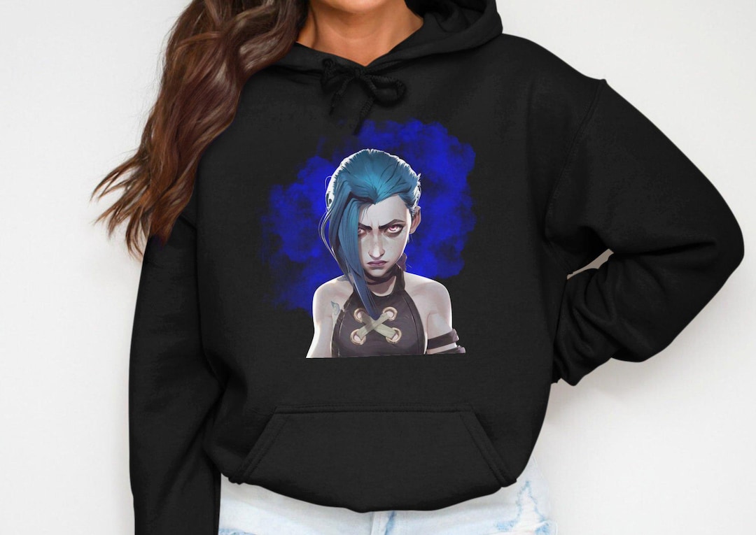 Jinx Arcane Oversized Hoodie, Jinx Unisex Hoodie, Anime Hoodie, League ...