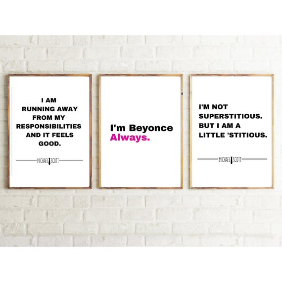 Michael Scott Iconic Quotes Set of 3 Poster Prints 11x14 | Etsy UK