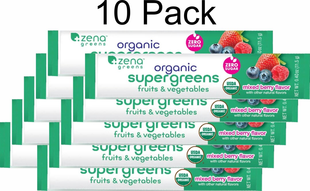 Zena Organic Supergreens Fruits and Vegetables Dietary Supplement 10 ...