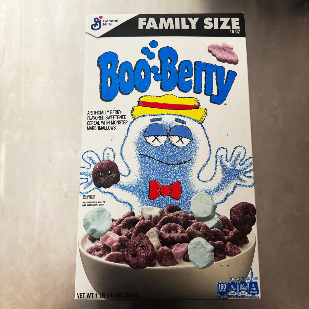KAWS Boo-berry Un-opened Box - General Mills Cereal X KAWS Collab ...