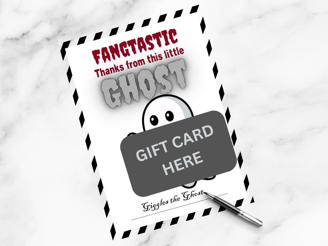 Ghost Gift Card Holder, Printable Halloween Thank You (digital Download ...