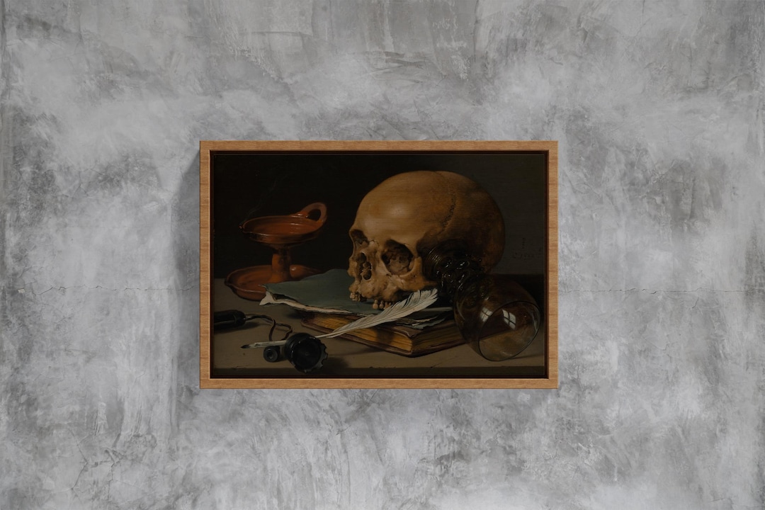 Still Life With a Skull and a Writing Quill (1628) by Pieter Claesz ...