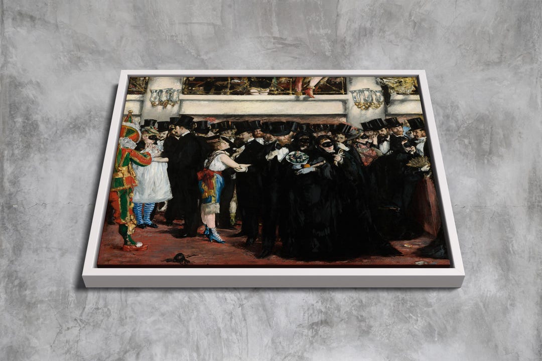 Masked Ball at the Opera (1873) by Edouard Manet | Framed Canvas Wall ...