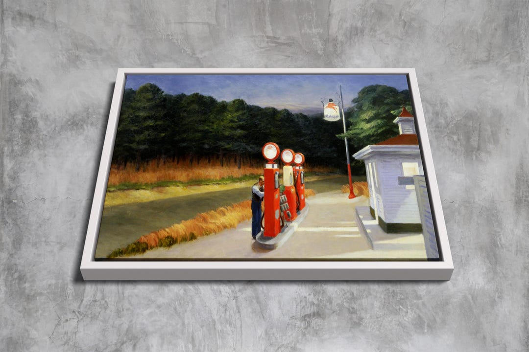 Gas (1940) by Edward Hopper | Framed Canvas Art | A Poignant ...