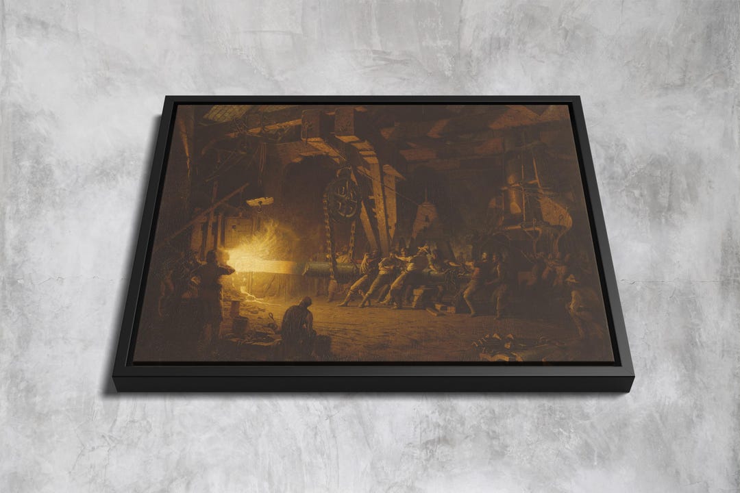 Forging the Shaft (1874-1877) by John Ferguson Weir | Premium Canvas ...