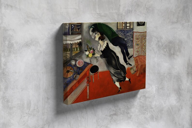 The Birthday (1915) by Marc Chagall , Romantic Surrealist Canvas ...