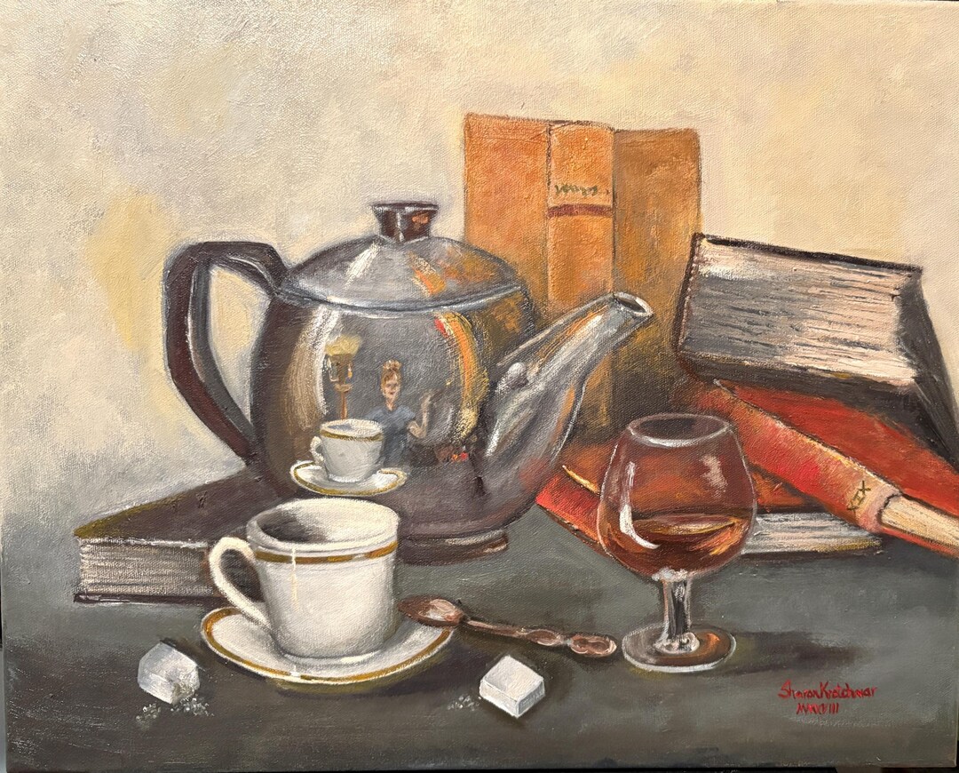 Original Oil Painting, “tea With the Artist” by Artist, Sharon ...