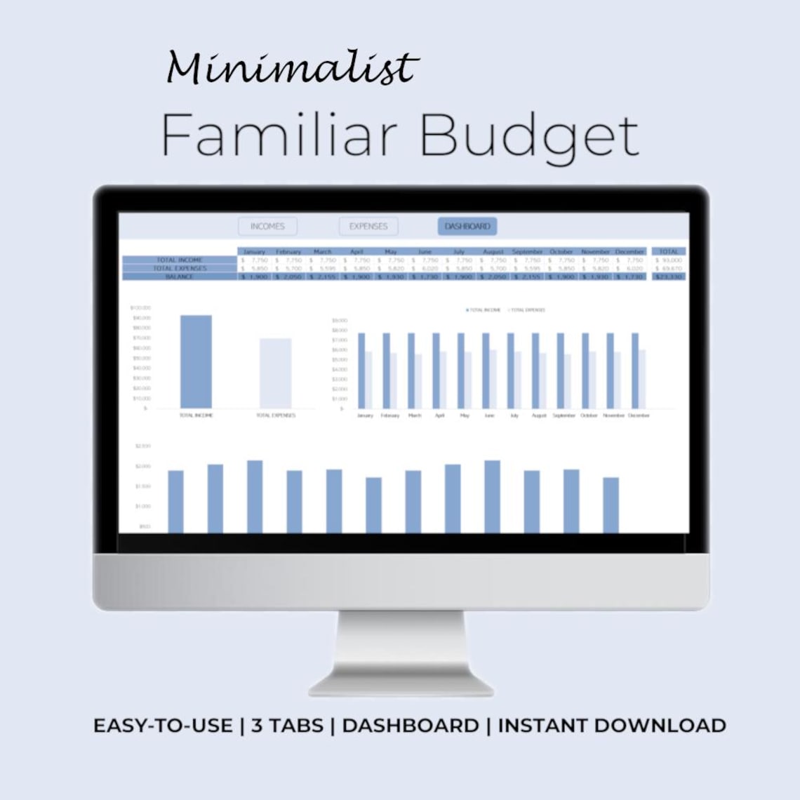 Family Budget Planner Excel Template | Monthly Expense Tracker ...