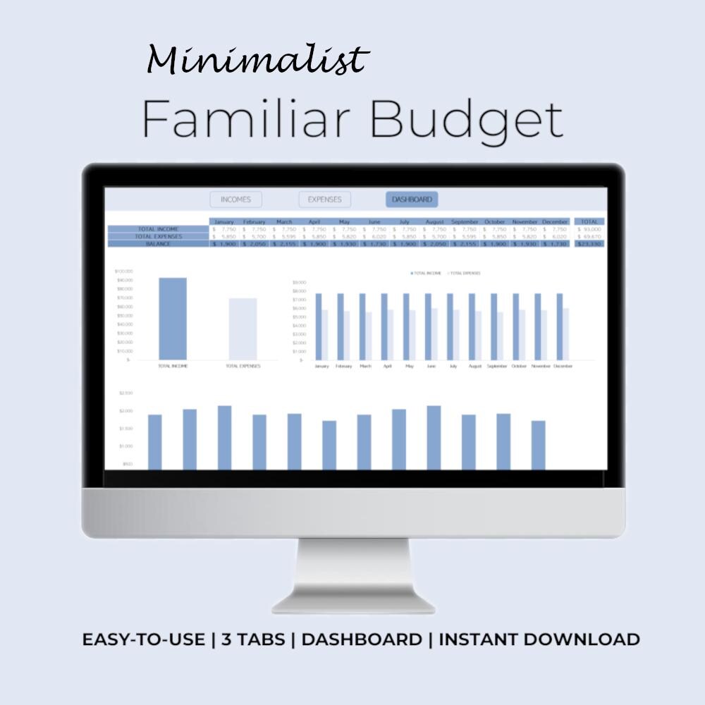 Family Budget Planner Excel Template | Monthly Expense Tracker ...
