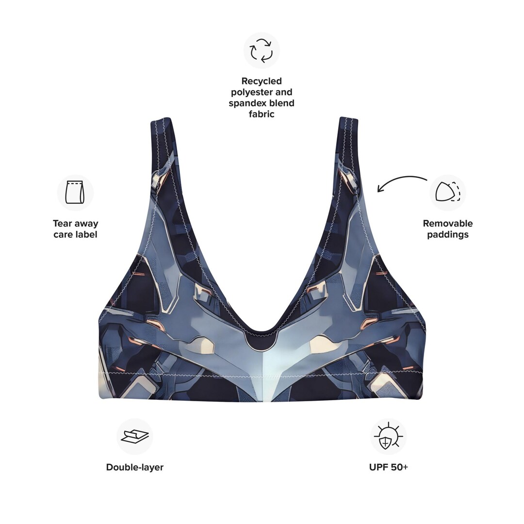 Vintage Mech -recycled Padded Bikini Top - Etsy