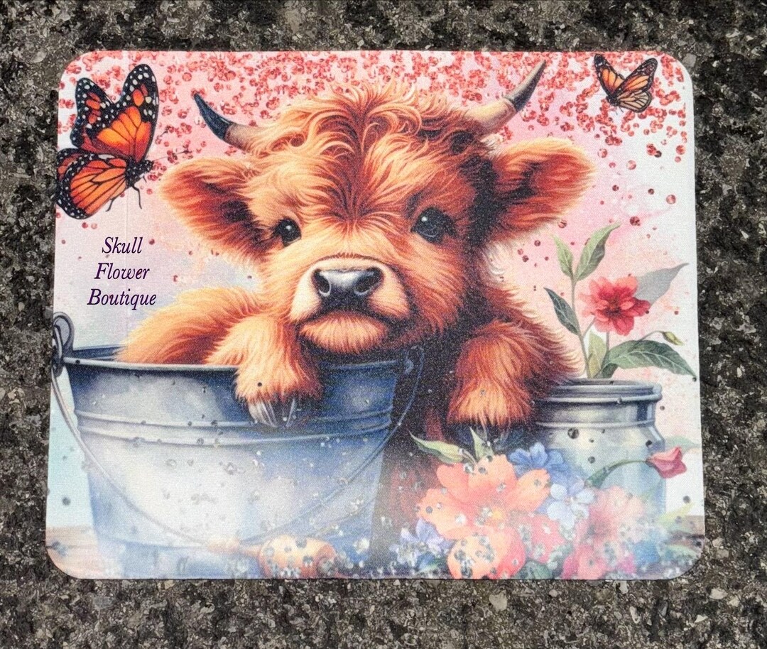 Highland Cow Computer Accessories, Custom Computer Pad, Highland Cow ...