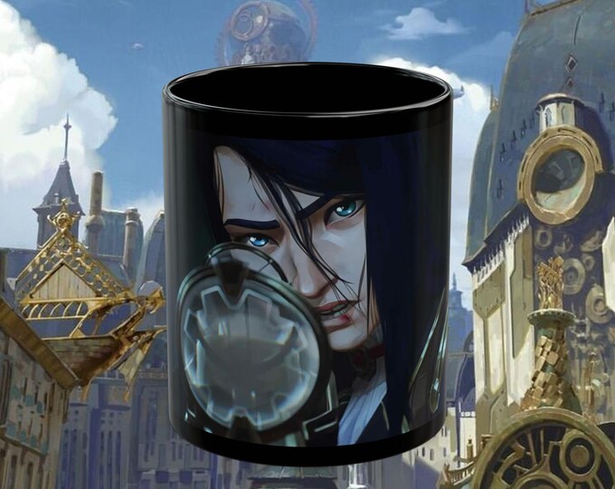 Arcane Caitlyn League of Legends Graffiti 11oz and 15oz Black Mug ...