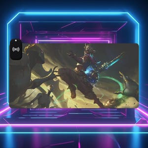 LED Gaming Mouse Pad, Wireless Charging, League of Legends Design, Ekko ...