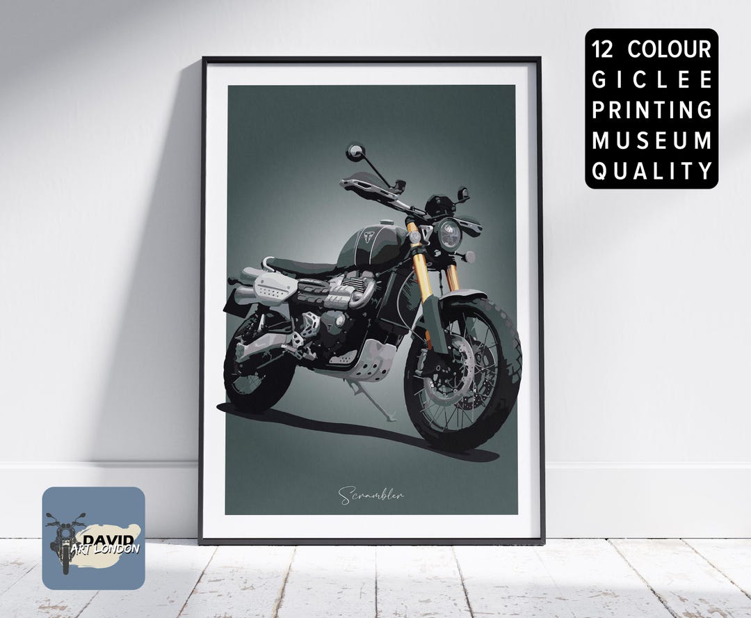 Triumph 1200 Scrambler Motorbike Art Freehand Bike Sketch Motorcycle ...