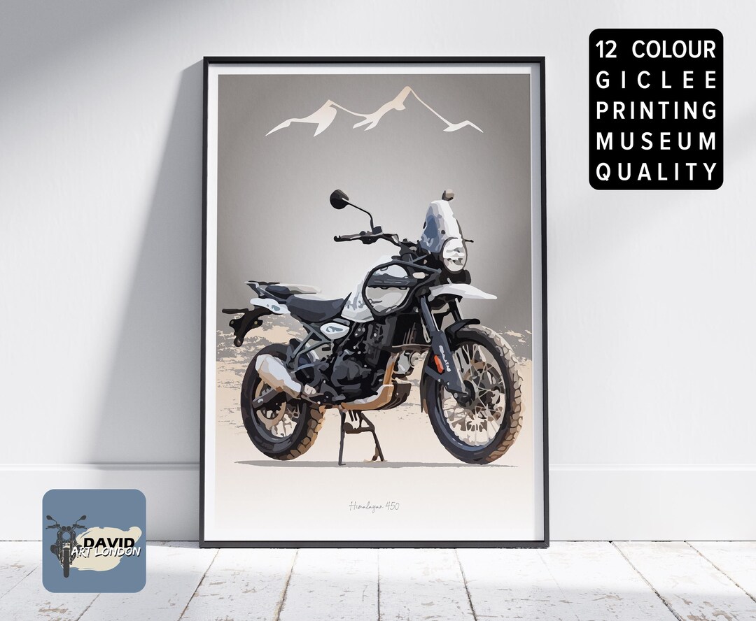 Royal Enfield Himalayan 450 Motorbike Art Freehand Bike Sketch ...