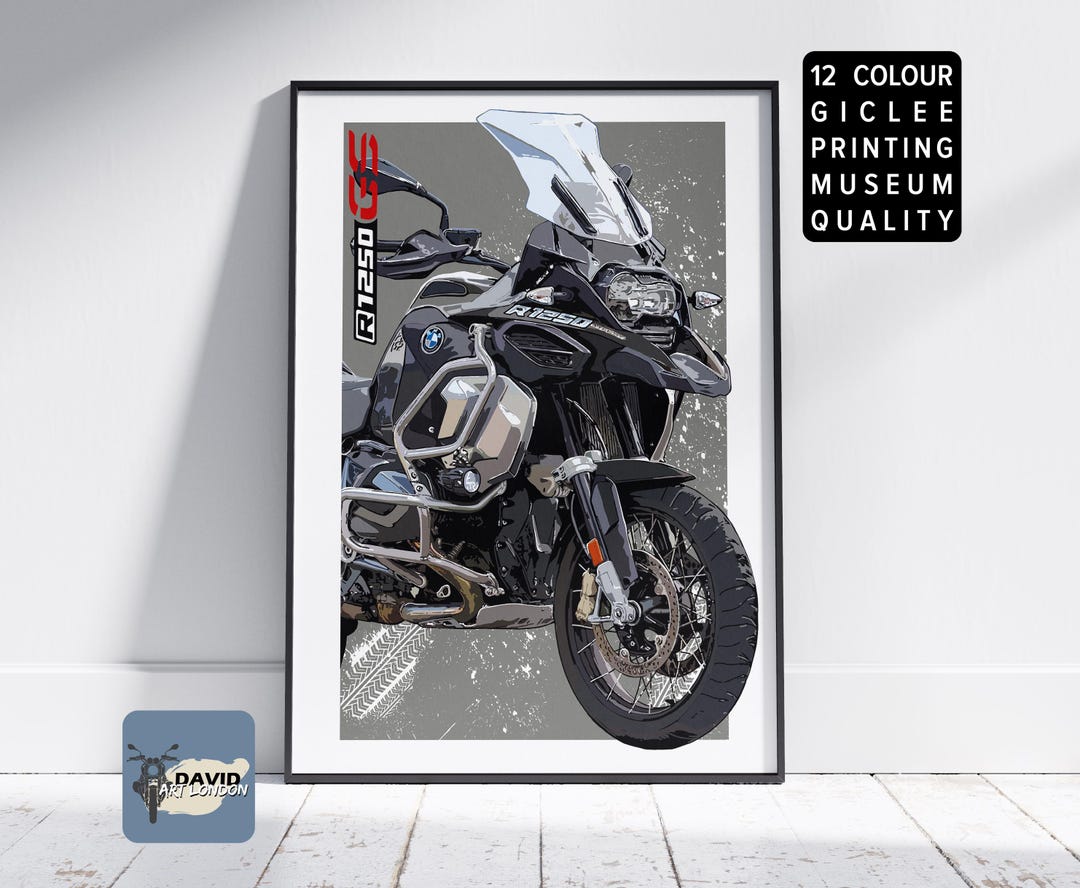 BMW R1250GS Adventure Motorbike Freehand Bike Sketch Motorcycle Wall ...