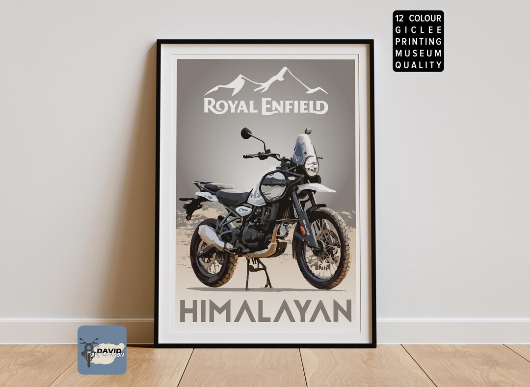 Royal Enfield Himalayan Motorbike Freehand Bike Sketch Motorcycle Wall ...