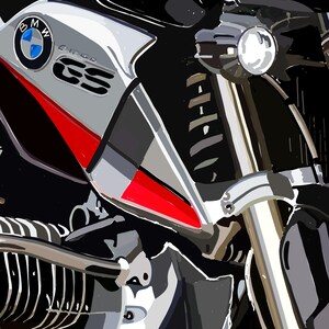 BMW R1200GS Motorbike Freehand Sketch for DOWNLOAD Wall Art Digital ...