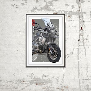 BMW R1250GS Adventure Motorbike Freehand Bike Sketch Motorcycle Wall ...