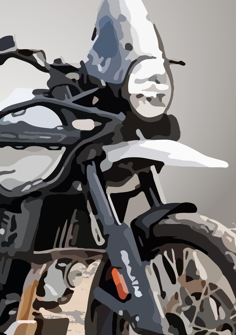 Royal Enfield Himalayan Motorbike Freehand Bike Sketch Motorcycle Wall ...