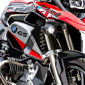 BMW R1200GS Motorbike Freehand Sketch for DOWNLOAD Wall Art Digital ...