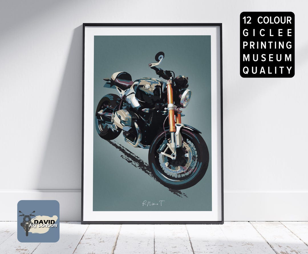 BMW RNineT R9T Moderne Retro Motorrad Kunst Freihand Fahrrad Skizze ...