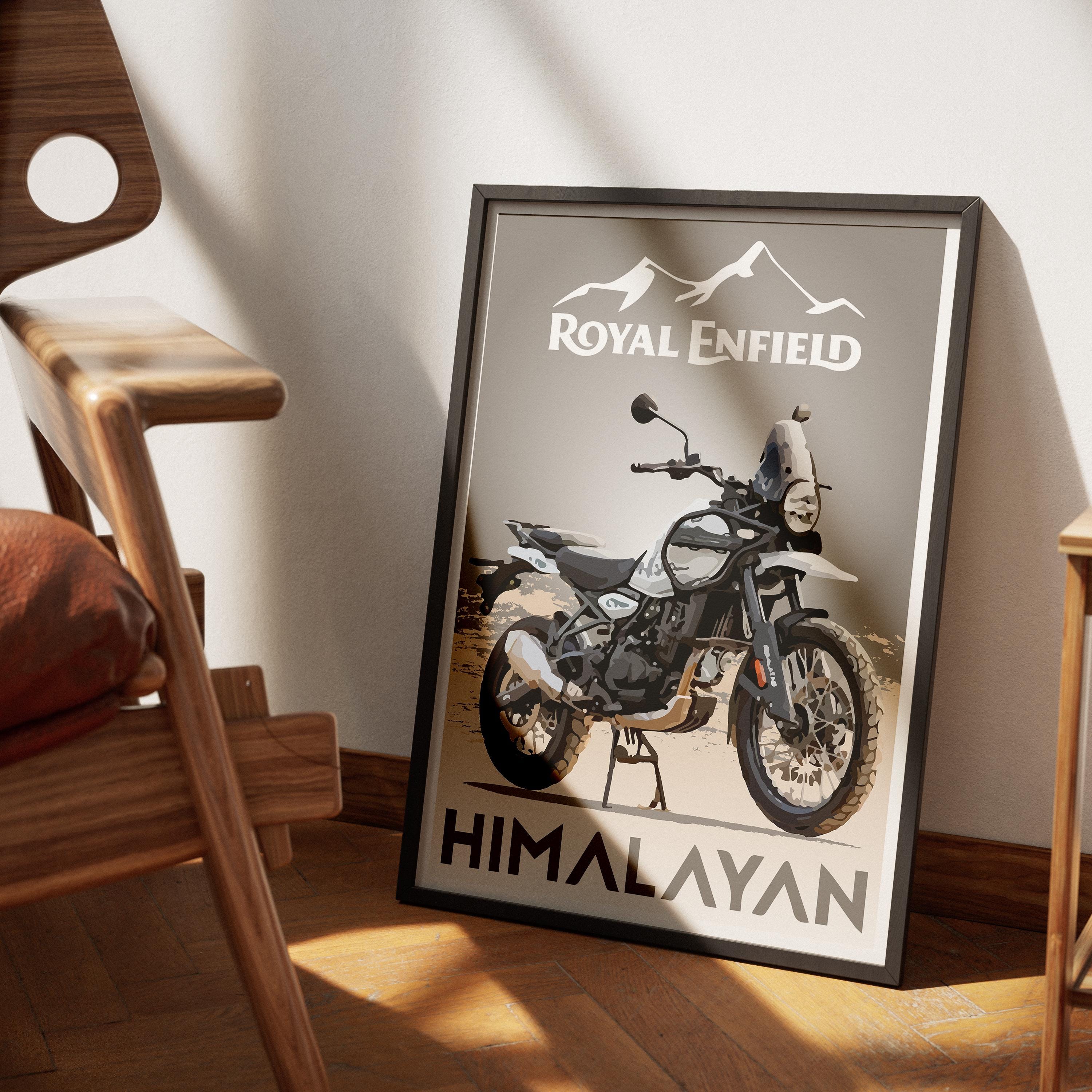 Royal Enfield Himalayan Motorbike Freehand Bike Sketch Motorcycle Wall ...