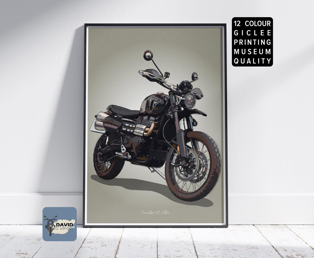 Triumph Scrambler '007' Bond Edition Art Freehand Sketch. Motocycle ...