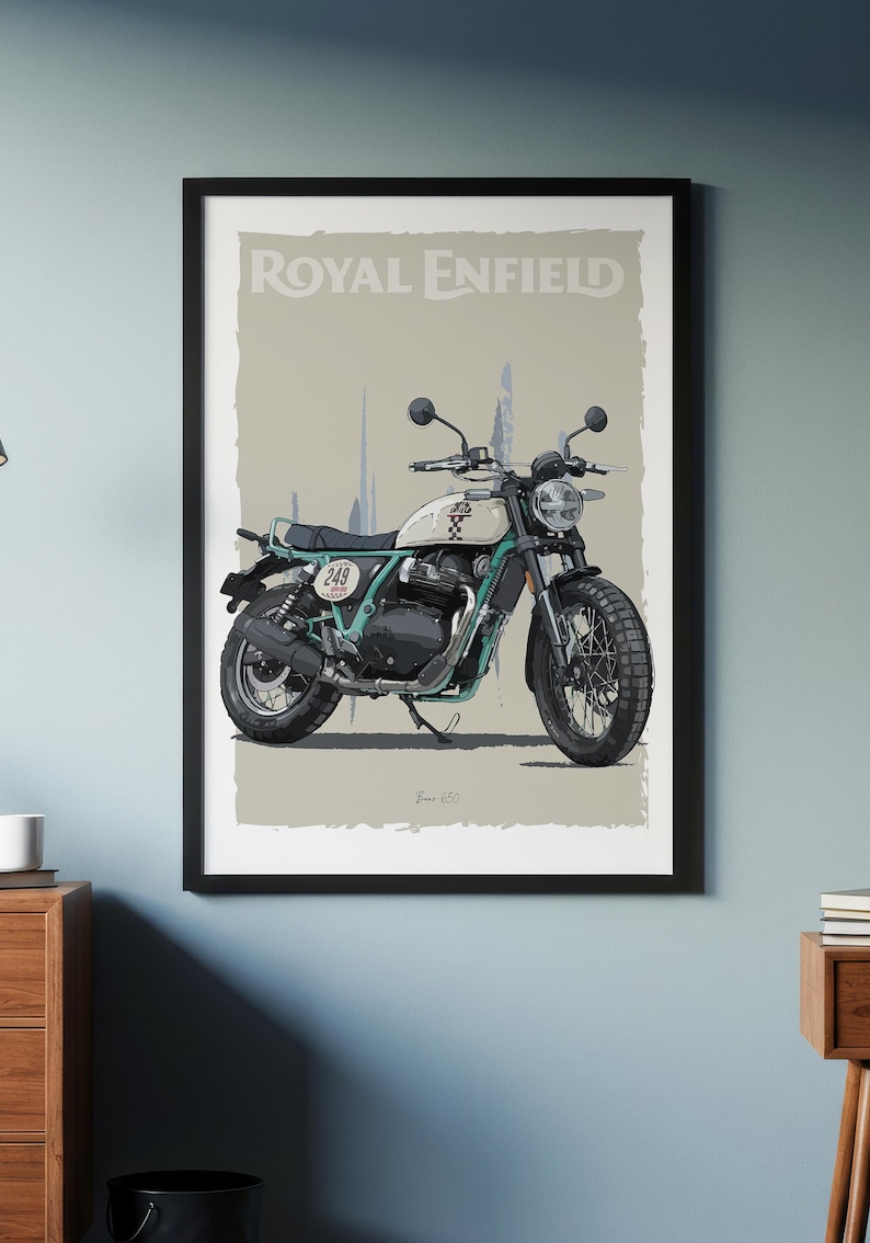 Royal Enfield Bear 650 - Hand-drawn Motorbike Art – Personalized ...