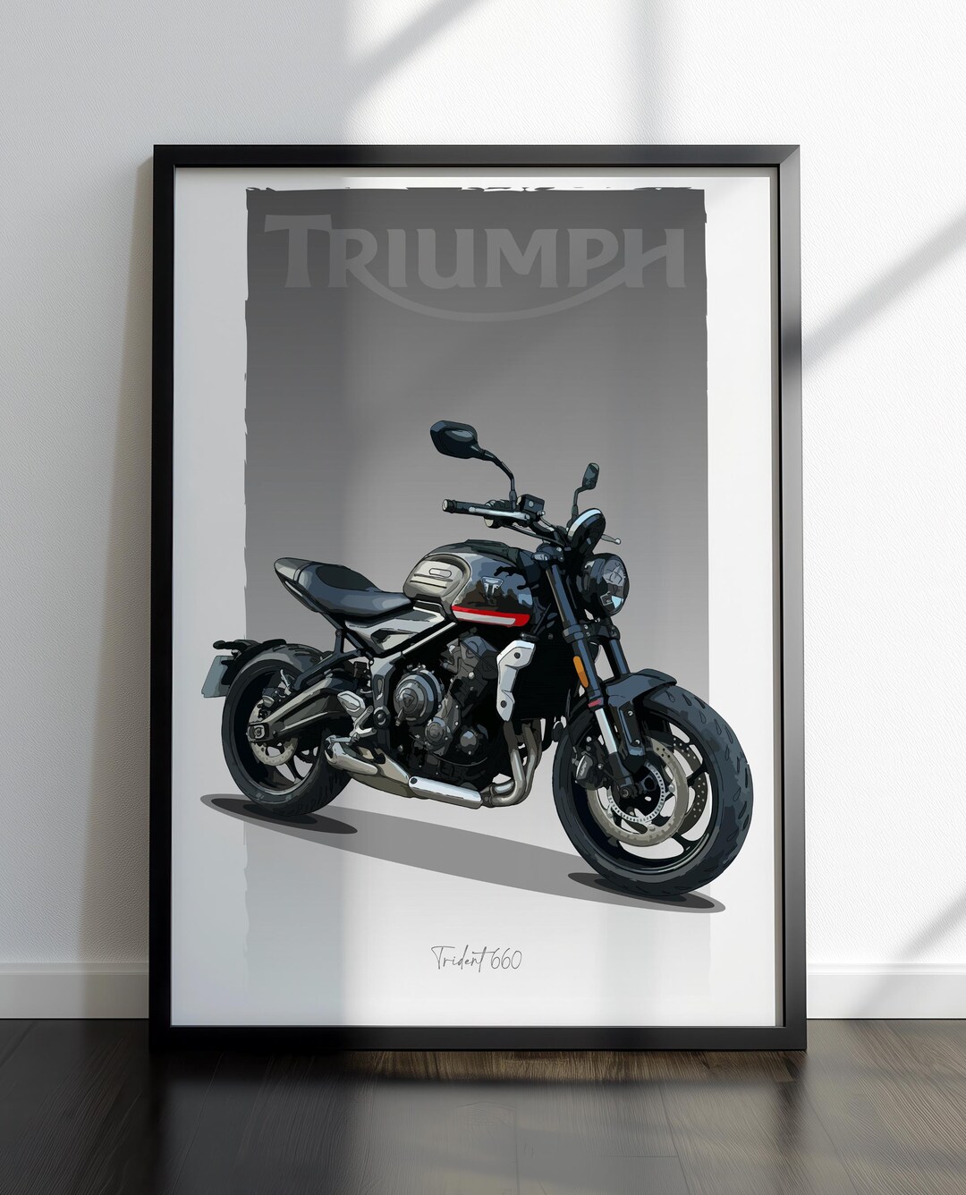 Triumph Trident 660 Motorbike Sketch – Hand-drawn Digital Art. A Unique ...