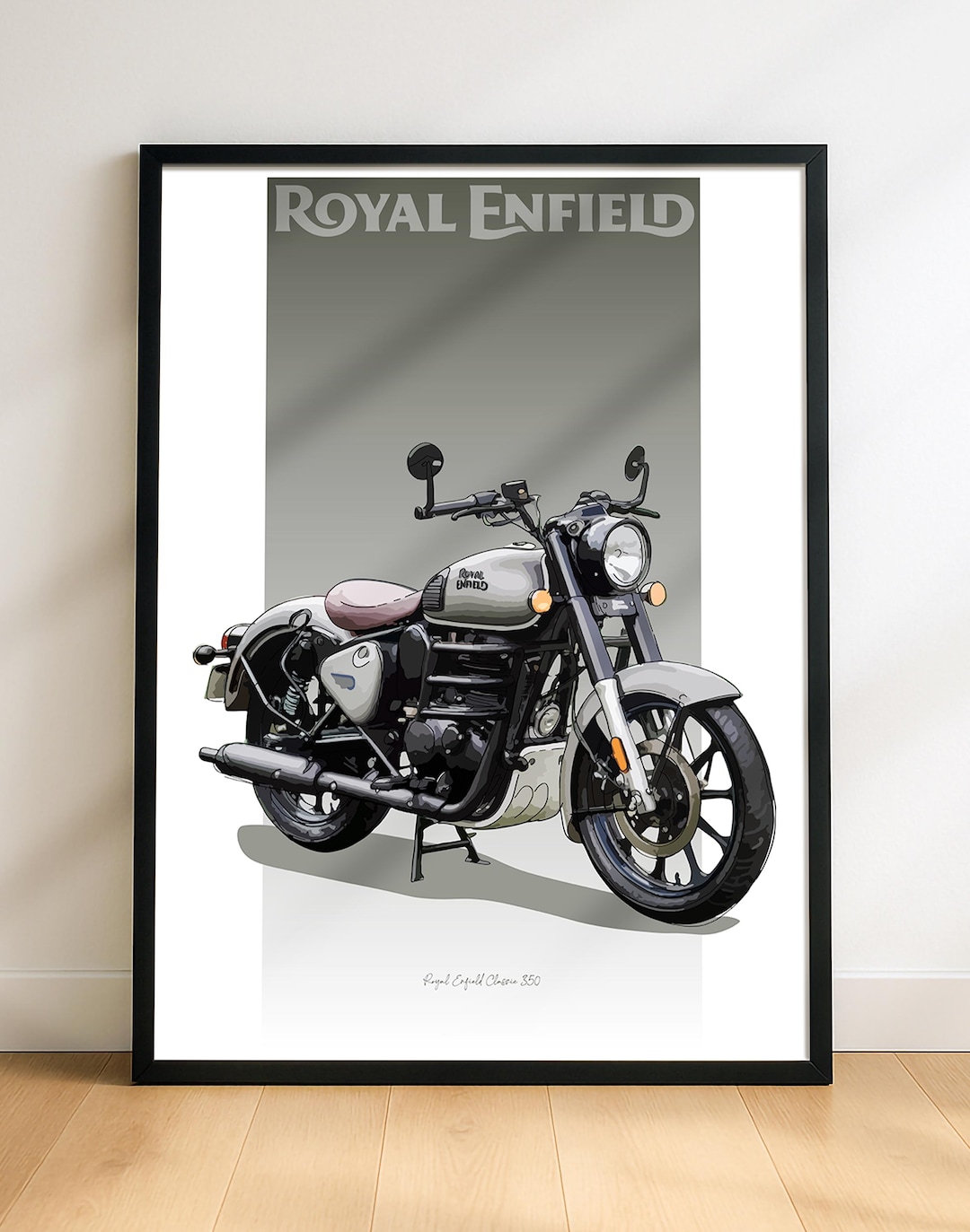 Royal Enfield Classic 350 Motorbike Artwork - Custom Motorbike Print ...