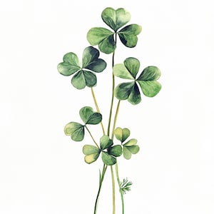 Printable Clover Leaves Decor, Watercolor 10 Images, Clover Botanical ...