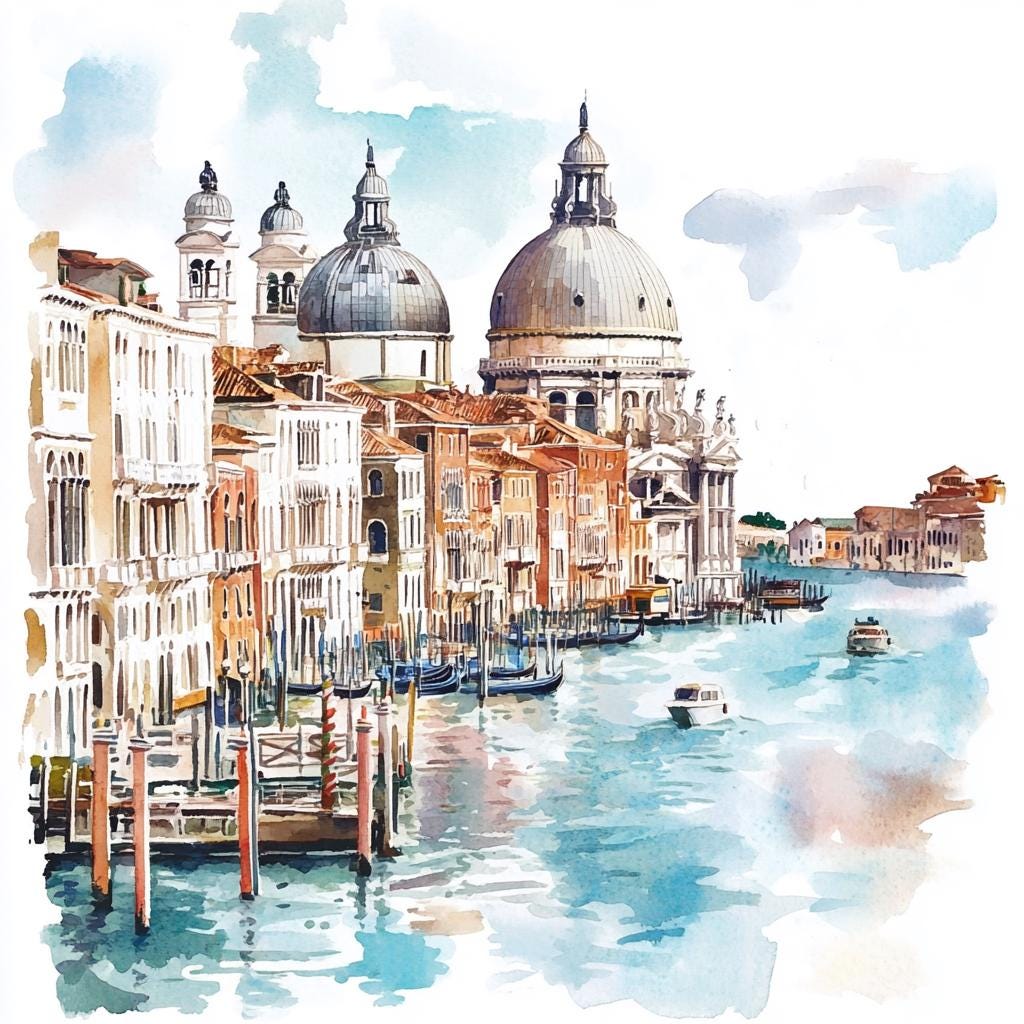 10 Printable Venice, Vintage Venice Art, European Street Painting, Cozy ...