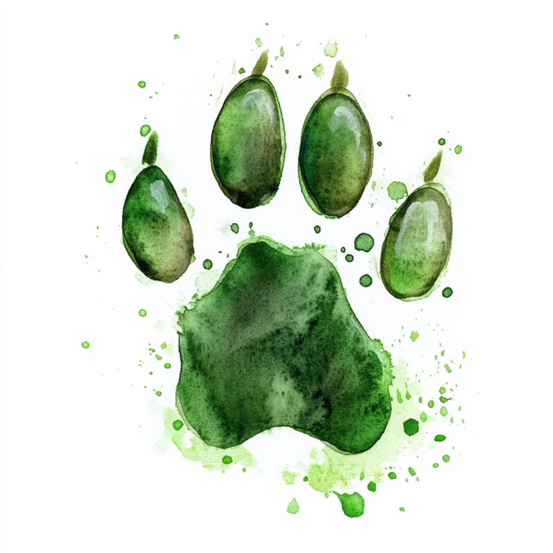 10 Printable Dogs Paw Clipart, Watercolor Paws, Cute Dogs Paws ...