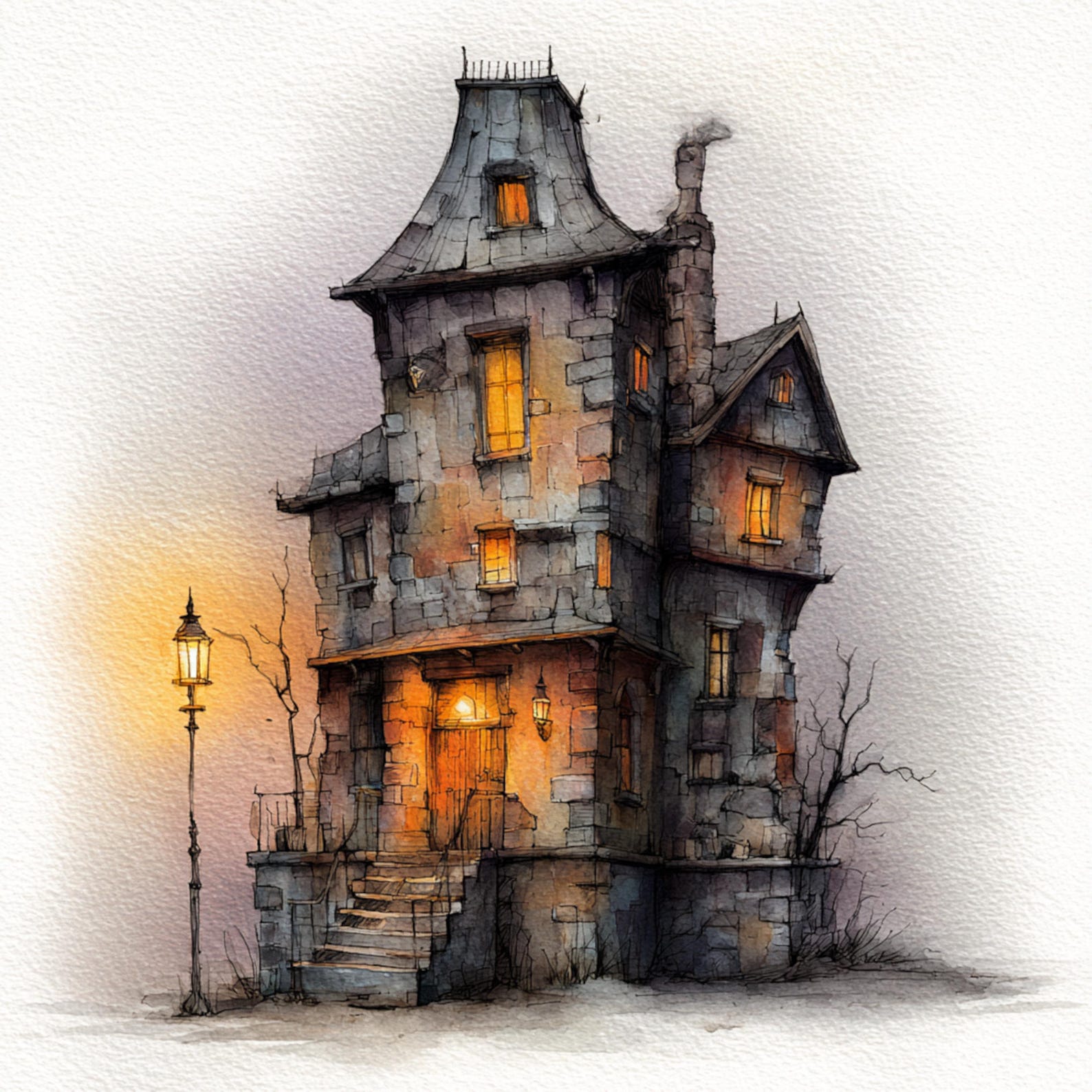 10 Printable Witch House, Haunted House Witch, Halloween House ...