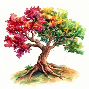 10 Mythical Tree Clipart, Spiritual Trees Art, Printable Watercolors ...