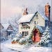 12 Printable Christmas Cottages, Christmas Card, House, Watercolor ...