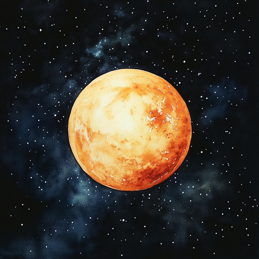 10 Printable Venus Art, Watercolor Venus , Venus Planet Clipart ...