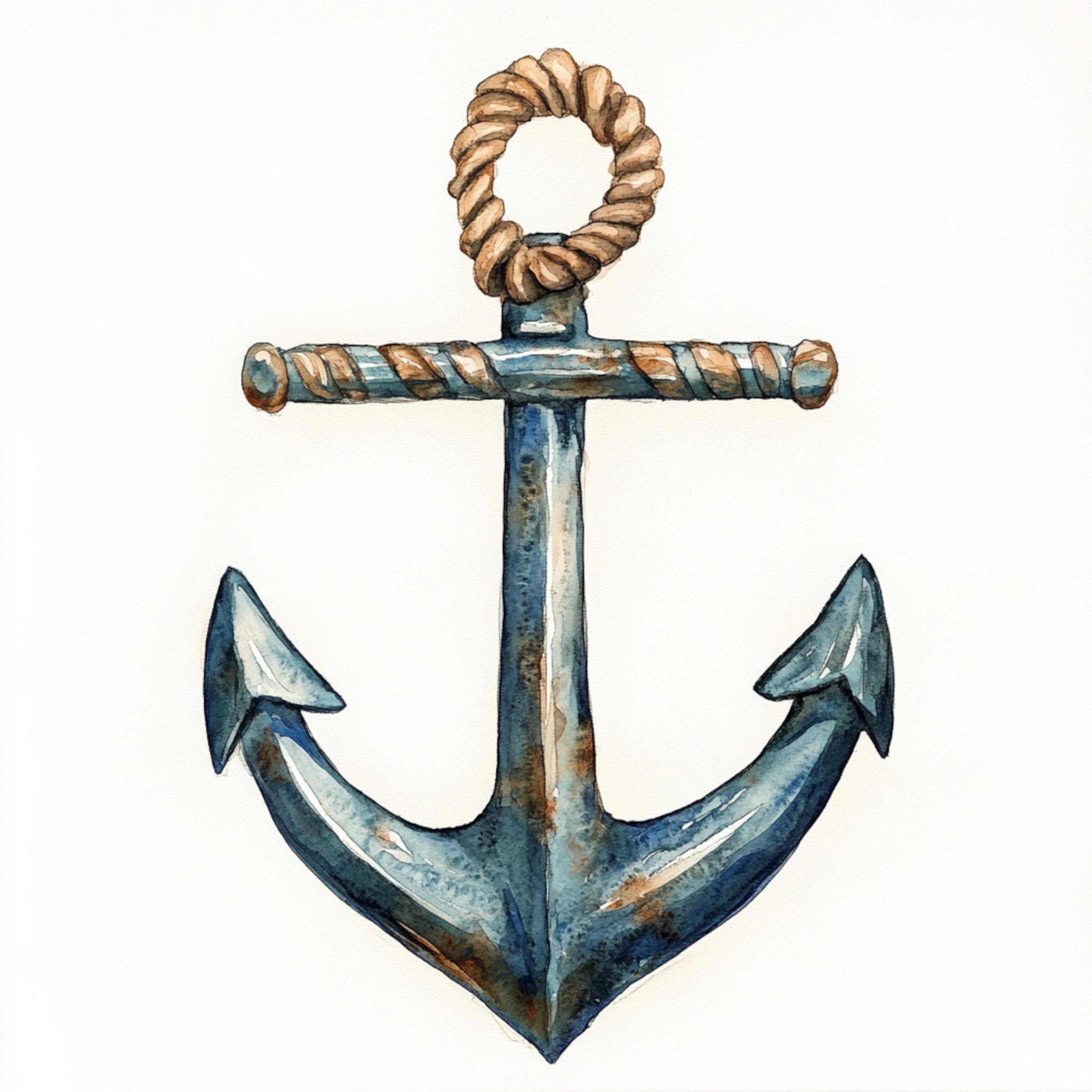10 Printable Anchor, Watercolor Anchors, Nautical Clip Art, Anchors Art ...
