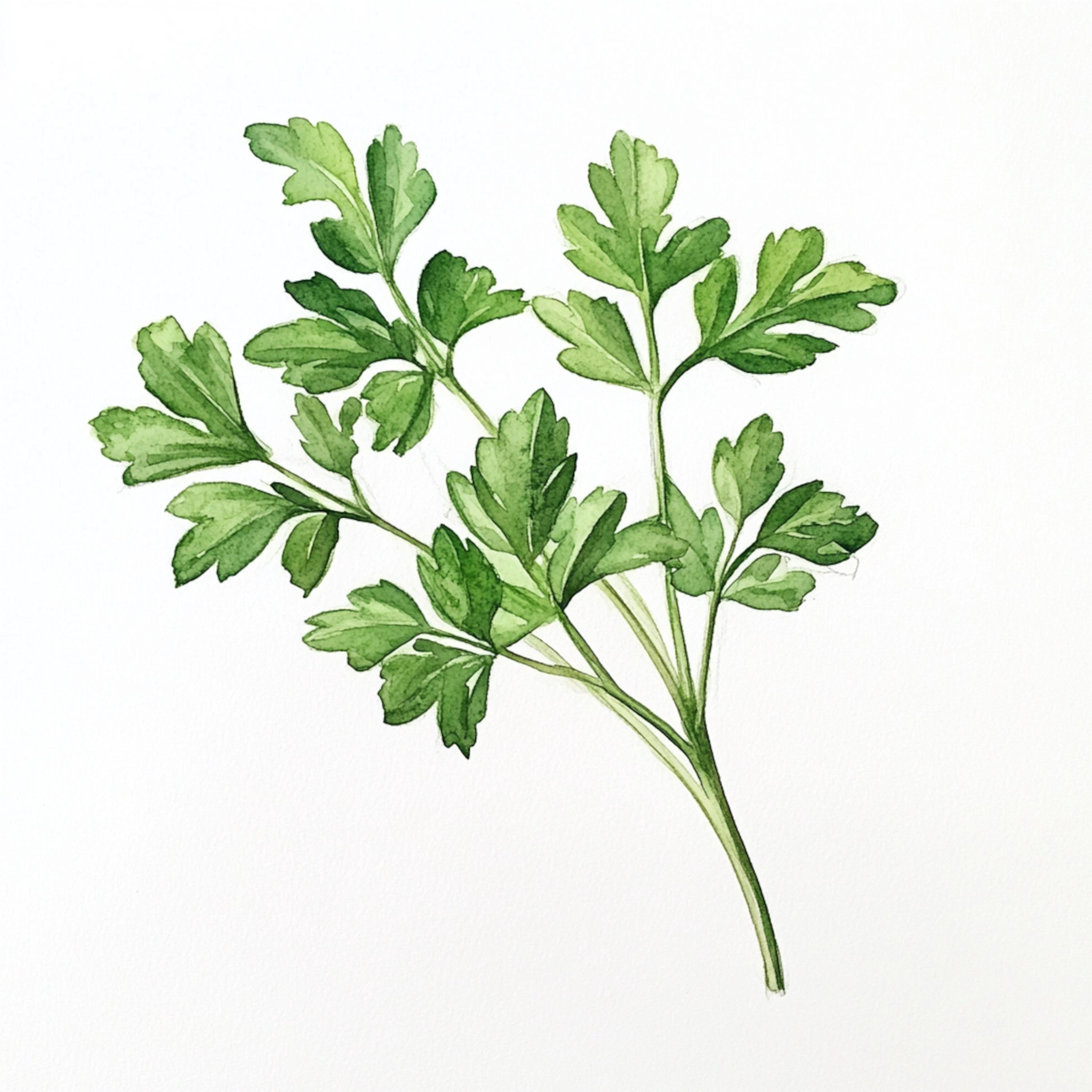 Printable Parsley Art, Watercolor Parsley, Healthy Food Art Decor, 10 ...